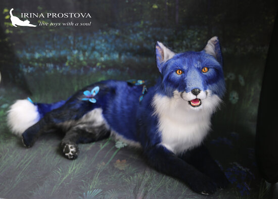 Blue fox plush store