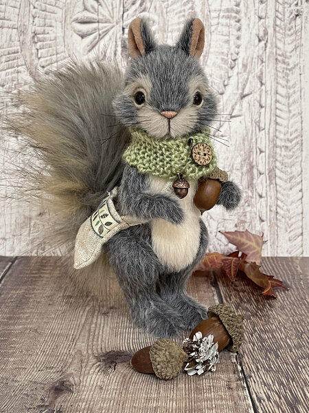 Amy - Grey Squirrel by Paula Drage - Bear Pile