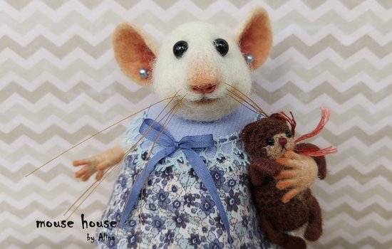 Mouse with a Little Baby Mouse by Alina Senechko - Bear Pile