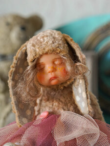 Bear with a doll - Artist Bears and Handmade Bears