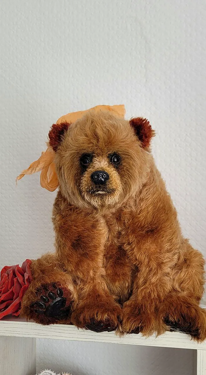 Caramel bear cub in Orange by InessaM - Bear Pile