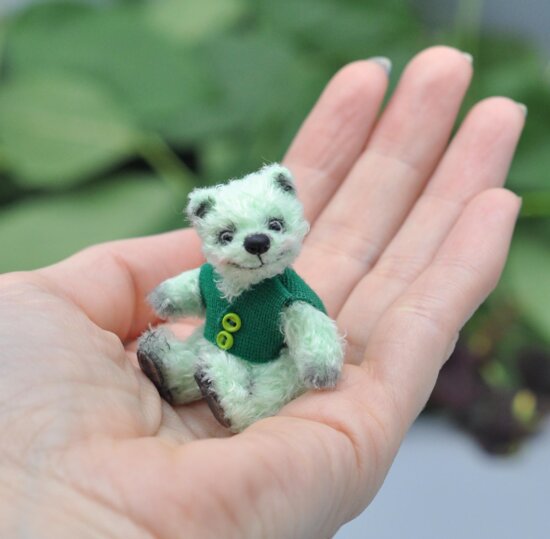 miniature green bear by Elena Veter Bear Pile
