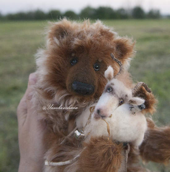 Trio. Bear Nicholas, goat Yasha and a bird by Marina Yamkovskaia - Bear ...