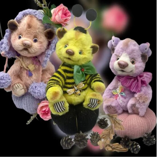 Set. Three real Teddy bears by Polevshchikova Tatyana - Bear Pile