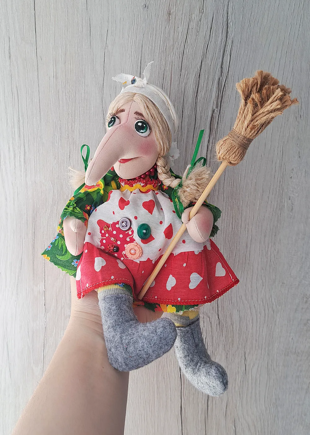 Baba Yaga Witch folk doll by Inna Blagova - Bear Pile