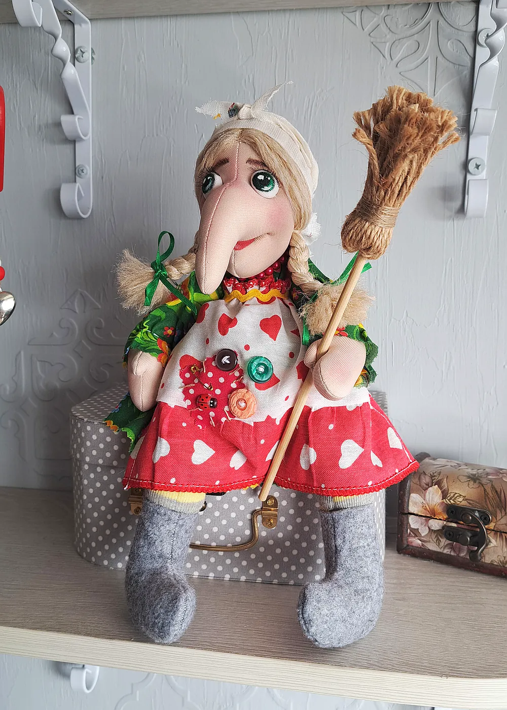 Baba Yaga Witch folk doll by Inna Blagova - Bear Pile