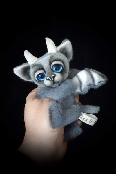 Shari the little Gargoyle Kitten Cat by Lies & Lot Art Bears - Bear Pile