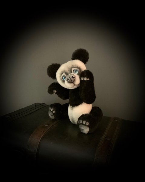 Toshi Panda Bear Cub by Lies & Lot Art Bears - Bear Pile