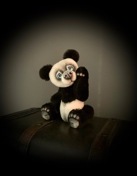Toshi Panda Bear Cub by Lies & Lot Art Bears - Bear Pile