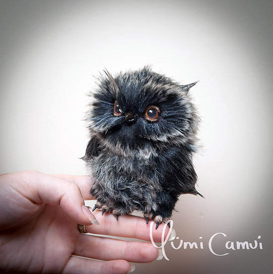 Tiny miniature baby owl Spook by Yumi Camui - Bear Pile