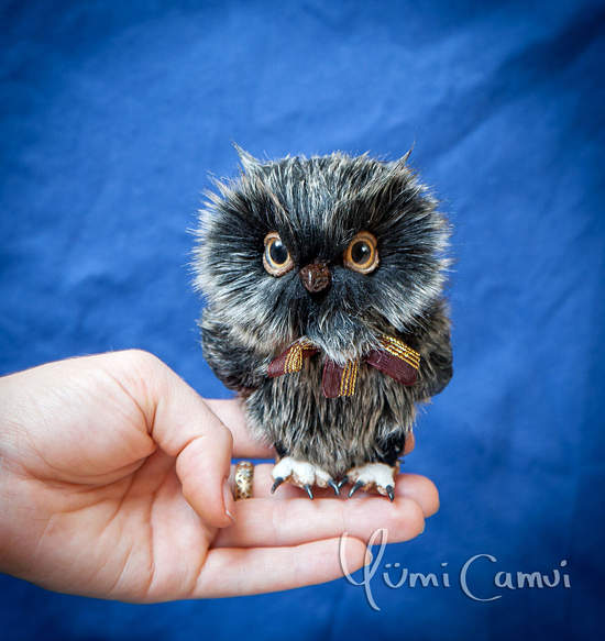 Tiny miniature baby owl Pip by Yumi Camui - Bear Pile