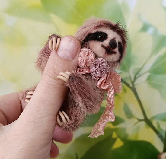 Tenderness the pink sloth by Alina Biliakova - Bear Pile