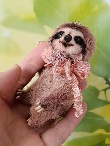Tenderness the pink sloth by Alina Biliakova - Bear Pile