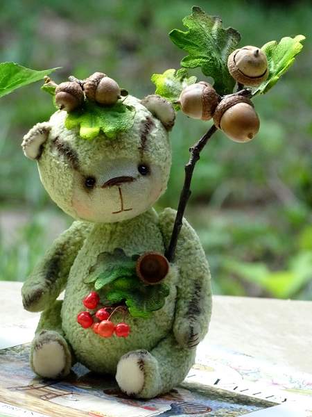 Teddy Bear Acorn Fairy by Svetlana Bordner - Bear Pile