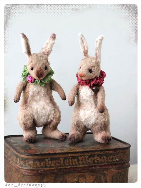 Easter rabbit in green collar by Anna Bratkova - Bear Pile